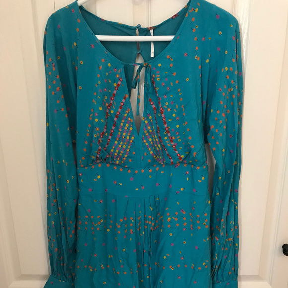 Free People | Dresses | Nwt Free People Coryn Mini Dress Dots Green Sz ...